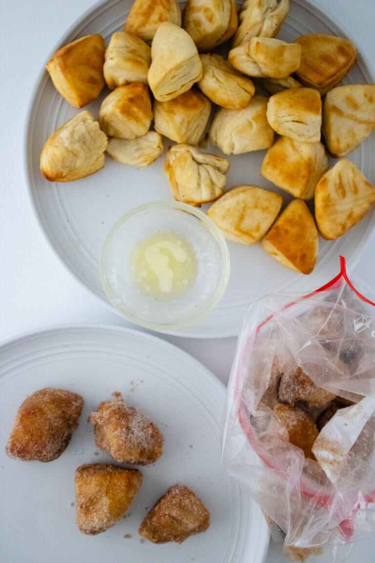 Air Fryer Cinnamon Sugar Biscuit Bites - Kitchen Fun With Kids